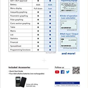 Casio fx-9750GIII, Standard Graphing Calculator, Python and Natural Text Book Display, Black