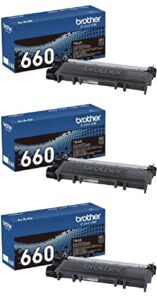 brother tn660 (tn-660) high yield black toner cartridge, 3-pack