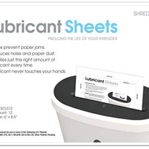 Shredcare Paper Shredder Lubricant Sheets SCLS12 (Pack of 12) 8.5" x 6"