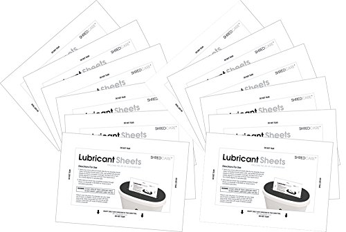 Shredcare Paper Shredder Lubricant Sheets SCLS12 (Pack of 12) 8.5" x 6"