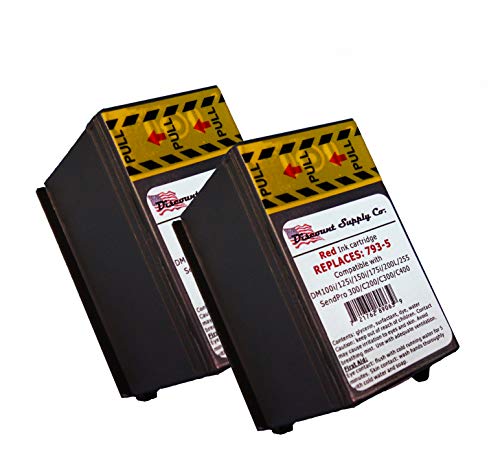 2-Pack Compatibe 793-5 Red Ink Cartridge for P700, DM100i, DM125i, DM150i, DM175i, DM200L, DM225 Postage Meters