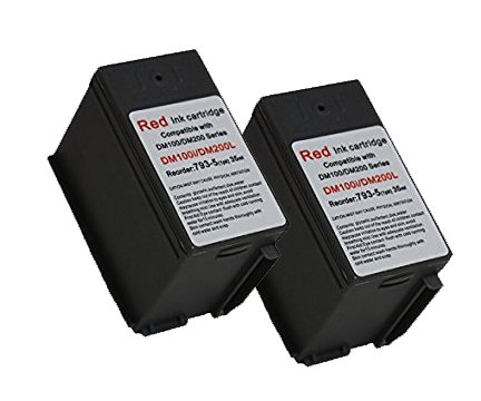 2-Pack Compatibe 793-5 Red Ink Cartridge for P700, DM100i, DM125i, DM150i, DM175i, DM200L, DM225 Postage Meters