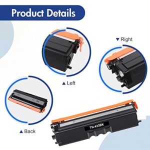 TN433 TN-433 Toner Cartridge 4-Pack Replacement for Brother TN 433 TN433BK TN433C TN433M TN433Y TN-431 TN431 for MFC-L8900CDW HL-L8360CDW HL-L8260CDW MFC-L8610CDW HL-L8360CDWT Printer