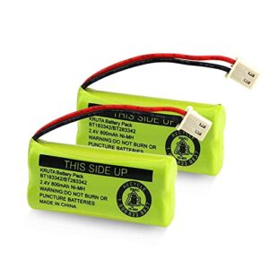 bt183342/bt283342 2.4v 800mah ni-mh battery pack, also compatible with at&t vtech cordless phone batteries bt166342/bt266342 bt162342/bt262342 2sn-aaa40h-s-x2