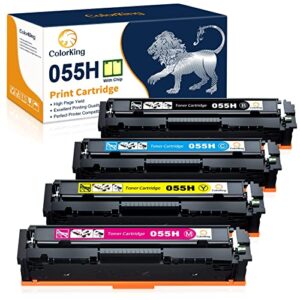 colorking (with chip) compatible 055h toner cartridge replacement for canon 055h 055 high capacity for canon imageclass mf743cdw mf741cdw mf745cdw mf746cdw toner printer (black cyan magenta yellow)