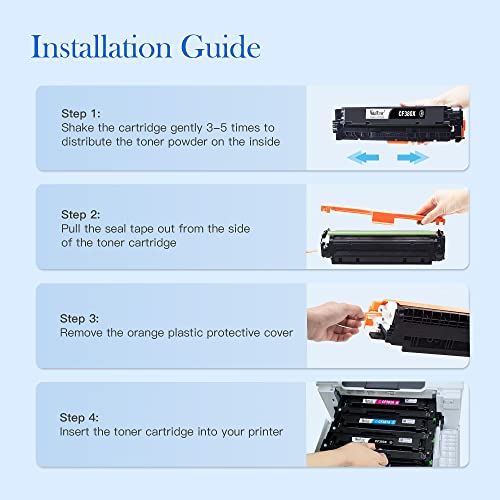 Valuetoner Remanufactured Toner Cartridge Replacement for HP 312X 312A 305A 305X for Laserjet Pro 400 Color M451dn M451dw M451nw M475dw MFP M476nw M476dn M476dw Printer (Black,Cyan,Magenta,Yellow)