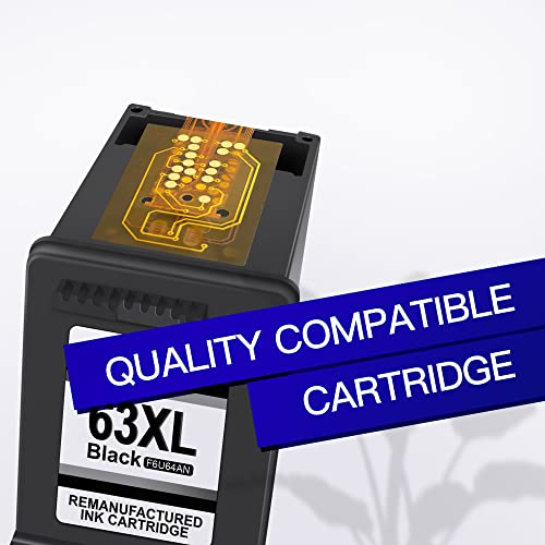 GPC Image Remanufactured Ink Cartridge Replacement for HP 63XL 63 XL Compatible with Officejet 5252 5255 5258 4650 4655 Envy 4520 4516 Deskjet 1112 2130 3634 3632 2132 Printer Tray(1 Black, 1 Color)