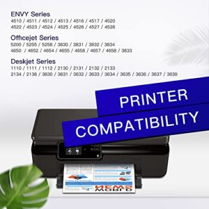 GPC Image Remanufactured Ink Cartridge Replacement for HP 63XL 63 XL Compatible with Officejet 5252 5255 5258 4650 4655 Envy 4520 4516 Deskjet 1112 2130 3634 3632 2132 Printer Tray(1 Black, 1 Color)