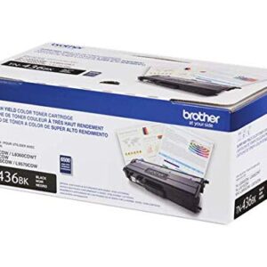 Brother Genuine TN436BK 2-Pack Super High Yield Black Toner Cartridge with Approximately 6,500 Page Yield/Cartridge