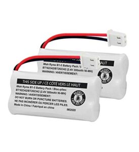 imah bt162342/bt262342 2.4v 300mah ni-mh cordless phone battery pack, also compatible with bt183342/bt283342 at&t el52351 tl90070 vtech cs5119 ds6511 ds6722 ls6305 handset, 2-pack