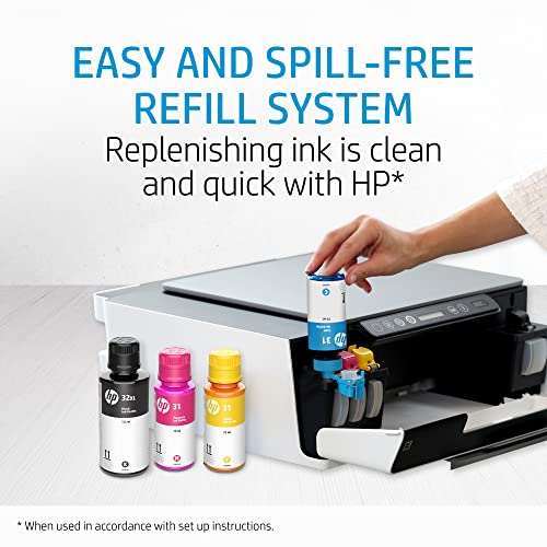 HP 31 | Ink Bottle | Yellow |Up to 8,000 pages per bottle|Works with HP Smart Tank Plus 651 and HP Smart Tank Plus 551 | 1VU28AN