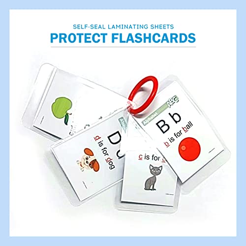 Uinkit Self Sealing Laminating Pouches Self Adhesive Laminating Sheets for Cards 2.6x3.9inches 50Pack 10Mil Thick Gloss Finish No Machine Need (2.6x3.9Inchesx50Pack)