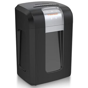 bonsaii 20 sheet office paper shredder, 120-minute cross-cut heavy duty shredders also shreds cd/credit card, commercial shredder with 8-gal pullout basket, jam proof & 4 casters, black (3s30 upgrade)