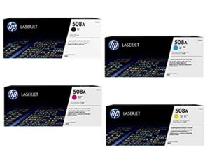 hp 508a color laserjet m553/ m577 original toner cartridges, black, cyan, magenta & yellow