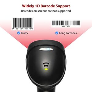 Barcode Scanner, Wired Handheld Bar Code Scanner with Adjustable Stand, Esky Automatic 1D USB Laser Scanner Support Windows/Mac/Linux for POS System Sensing, Store, Supermarket, Warehouse