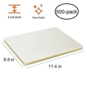 FungLam Laminating Sheets, 8.9 x 11.4-Inches Thermal Laminating Pouches, 3 mil Thick, 500-Pack, Clear