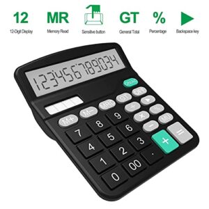 Helect Calculator, Standard Function Desktop Calculator, Black