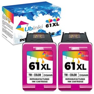 ubinki 61xl ink cartridge color hp61 hp61xl replacement for hp ink 61 xl for envy 4500 5530 4502 4501 5535 5534 deskjet 2540 1000 1055 1010 1510 3050 3510 officejet 4630 4635 printer tricolor 2-pack