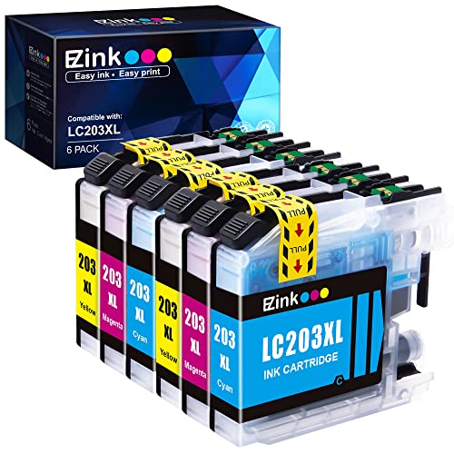 E-Z Ink (TM) Compatible Ink Cartridge Replacement for Brother LC203XL LC203 XL to use with MFC-J480DW MFC-J880DW MFC-J4420DW MFC-J680DW MFC-J885DW (2 Cyan, 2 Magenta, 2 Yellow, 6 Pack)