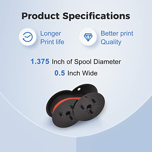 Porelon 11216 myCartridge Replacement for GR24 Porelon 11216 Universal Twin Spool Calculator Ribbon Compatible with NuKote BR80c Dataproducts R3027 Sharp El-1197 P-III Printer (Black/Red,12 Pack)