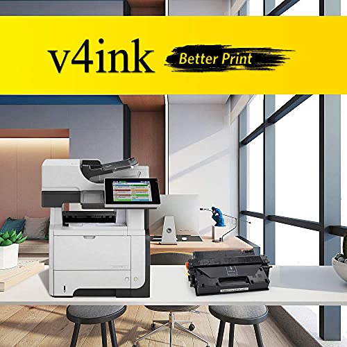 v4ink Compatible CE255X Toner Cartridge Replacement for HP 55X CE255X 55A CE255A 12500 Pages for HP P3015 P3015dn P3015x HP Enterprise Pro 500 MFP M525 M521 M521dn M521dw Printer