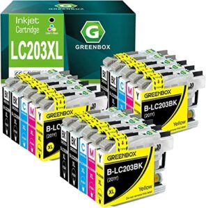 greenbox compatible ink cartridge replacement for brother lc203 lc203xl lc201 lc201xl compatible with brother mfc-j460dw j480dw j485dw j680dw j880dw j885dw mfc-j4320dw j4420dw j4620dw (15 pack)