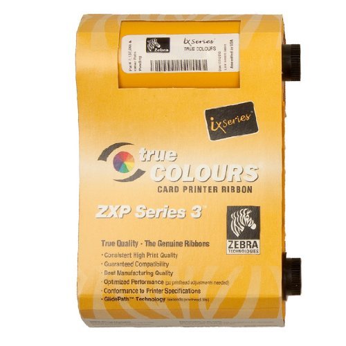 Zebra 800033-840 True Colours iX Series YMCKO Color Ribbon for ZXP Series 3 Card Printers. 200 Prints.