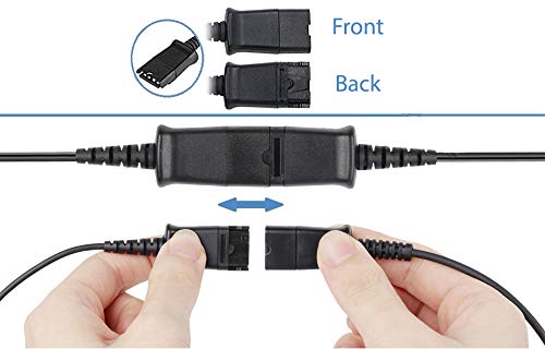 TruVoice U10P Adapter Cable Compatible with Any Plantronics (QD) Headset and Works with Mitel, Nortel, Avaya Digital, Polycom VVX, Shoretel, Aastra, Digium, ESI, Allworx and More