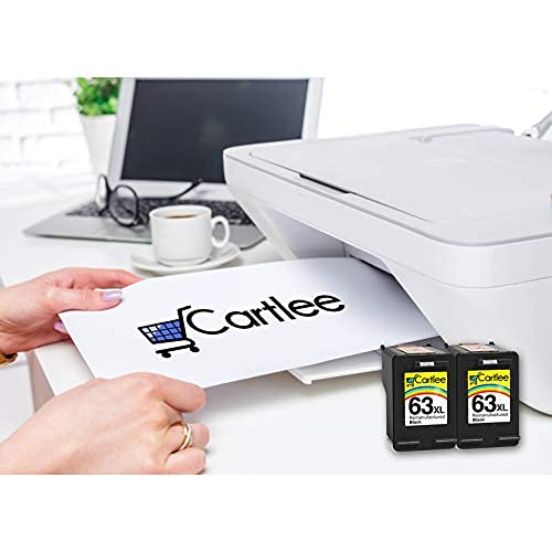 Cartlee 2 Black Remanufactured 63XL 63 XL High Yield Ink Cartridges For HP Envy 4512 4520 DeskJet 3632 2130 1110 1111 1112 2132 3630 3634 3637 3636 OfficeJet 3830 3833 4650 4655 4652 5255 5258 Printer