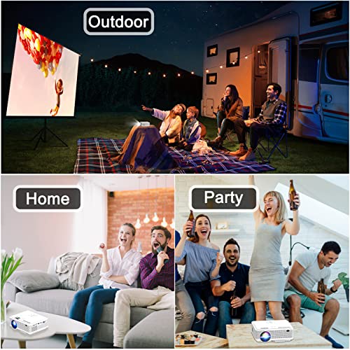 WiFi Projector for iPhone, 2023 Upgraded 8500 Lumen 1080P Supported Outdoor Movie Mini Projectors, HANWIND Portable Home Theater Proyector Compatible with TV Stick, iOS, Android, HDMI, Phone, PS5,USB