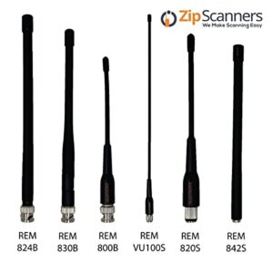 Zip Scanners | Remtronix Police Scanner Radio Antenna | 820S | SMA End Type | 700~900 MHz UHF Digital, Analog & Trunked Frequencies | 7" Flexible Whip, O-Ring | Increase Reception 25-100%