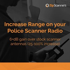 Zip Scanners | Remtronix Police Scanner Radio Antenna | 820S | SMA End Type | 700~900 MHz UHF Digital, Analog & Trunked Frequencies | 7" Flexible Whip, O-Ring | Increase Reception 25-100%