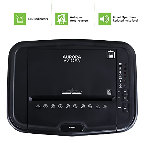 Aurora 120-Sheet Auto Feed High Security Micro-Cut Paper Shredder / 30 Minutes