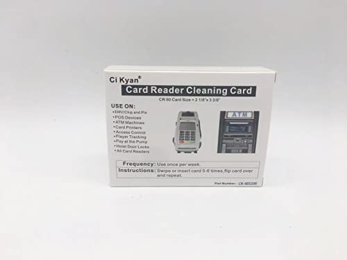 CR80 Cleaning Cards, Dual Side Card Reader Cleaner, POS Swipe Terminal Cleaning Cards CK-CR80 (25pcs)