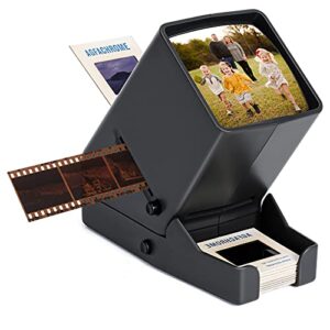 35mm slide viewer, film negative and slide viewer with 3x magnification and led lighted illuminated viewing, usb powered