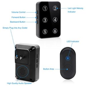 Wireless Caregiver Pager Call Button Nurse Call System 500Ft Range with LED Number Display for Elderly/Patient/Disabled at Home/Hospital/Clinic(6 Waterproof Call Button & 1 Receiver)