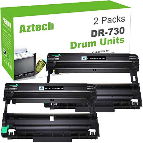 Aztech Compatible Drum Unit Replacement for Brother DR730 DR-730 DR 730 for MFC-L2710DW MFC-L2750DW HL-L2395DW HL-L2370DW HL-L2350DW HL-L2390DW DCP-L2550DW MFC-L2750DWXL Printer (Black 2-Pack)