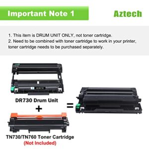 Aztech Compatible Drum Unit Replacement for Brother DR730 DR-730 DR 730 for MFC-L2710DW MFC-L2750DW HL-L2395DW HL-L2370DW HL-L2350DW HL-L2390DW DCP-L2550DW MFC-L2750DWXL Printer (Black 2-Pack)