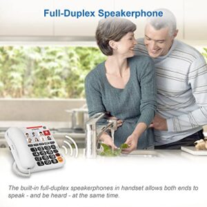 VTECH SN1127 Amplified Corded Answering System. 8 Photo Speed Dial, 90dB Ringer Volume, Big High-Contrast buttons, Audio Booster(+40db), Visual Ringer. Perfect for Seniors, Visually & Hearing Impaired