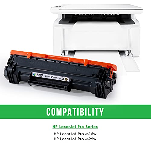 LINKYO Compatible Toner Cartridge Replacement for HP 48A CF248A (Black, 2-Pack)