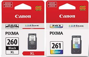 canon pg-260 xl black ink cartridge + cl-261 color ink cartridge