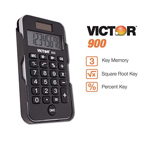 Victor 900 Handheld Calculator, Black, 0.3" x 2.5" x 4.3"