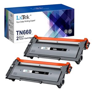 lxtek compatible toner cartridge replacement for brother tn660 tn-660 tn630 tn-630 to compatible with hl-l2300d hl-l2380dw hl-l2340dw hl-l2320d dcp-l2540dw mfc-l2740dw printer(2 black), high yield