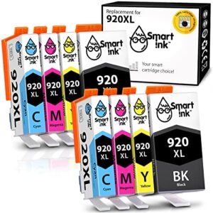 smart ink compatible ink cartridge replacement for hp 920 xl 920xl (2bk & 2c/m/y 8 pack combo) to use with hp officejet 6000 6500 6500a 7000 7500a 7500