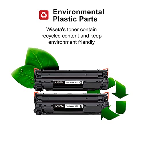 WISETA CRG128 128 High Yield Black 128 Toner Cartridge Replacement Compatible with Imageclass D530 MF4770N MF4890DW MF4880DW D550 MF4570DN MF4570DW LBP6200D Faxphone L190 L100 Laser Printer (2 Pack)