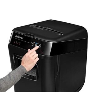 Fellowes AutoMax 150C 150-Sheet Cross-Cut Auto Feed Shredder with Jam Protection for Hands-Free Shredding (4680001), Black