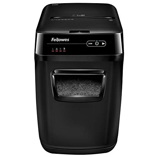 Fellowes AutoMax 150C 150-Sheet Cross-Cut Auto Feed Shredder with Jam Protection for Hands-Free Shredding (4680001), Black