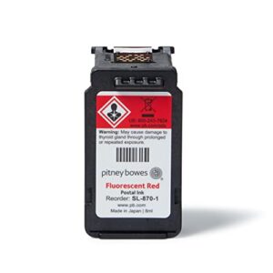 pitney bowes sl-870-1 ink cartridge for sendpro mailstation, red ink, 8 ml