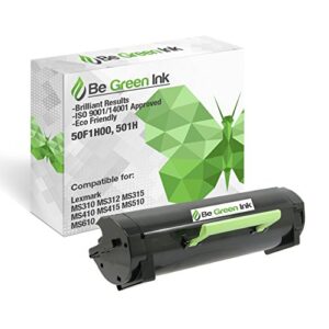 be green ink 50f1h00 501h toner cartridge compatible replacement with lexmark ms310dn ms312dn ms315dn ms410dn ms415dn ms510dn (1 black 5,000 high yield)