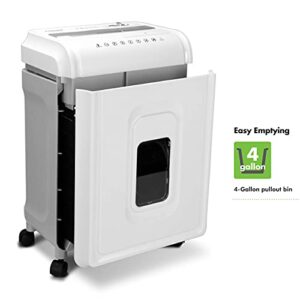 Aurora AU1262XA Anti-Jam 12-Sheet Crosscut Paper and CD/Credit Card Shredder, White/Gray